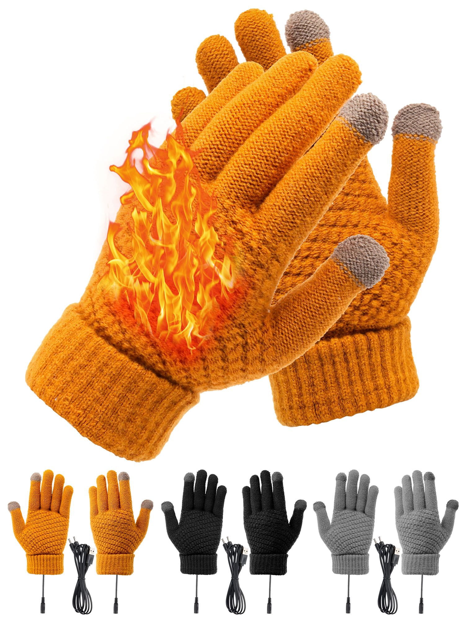 Luxtrada 1 Set Electric Gloves USB Heating Touch Screen Full Finger ...