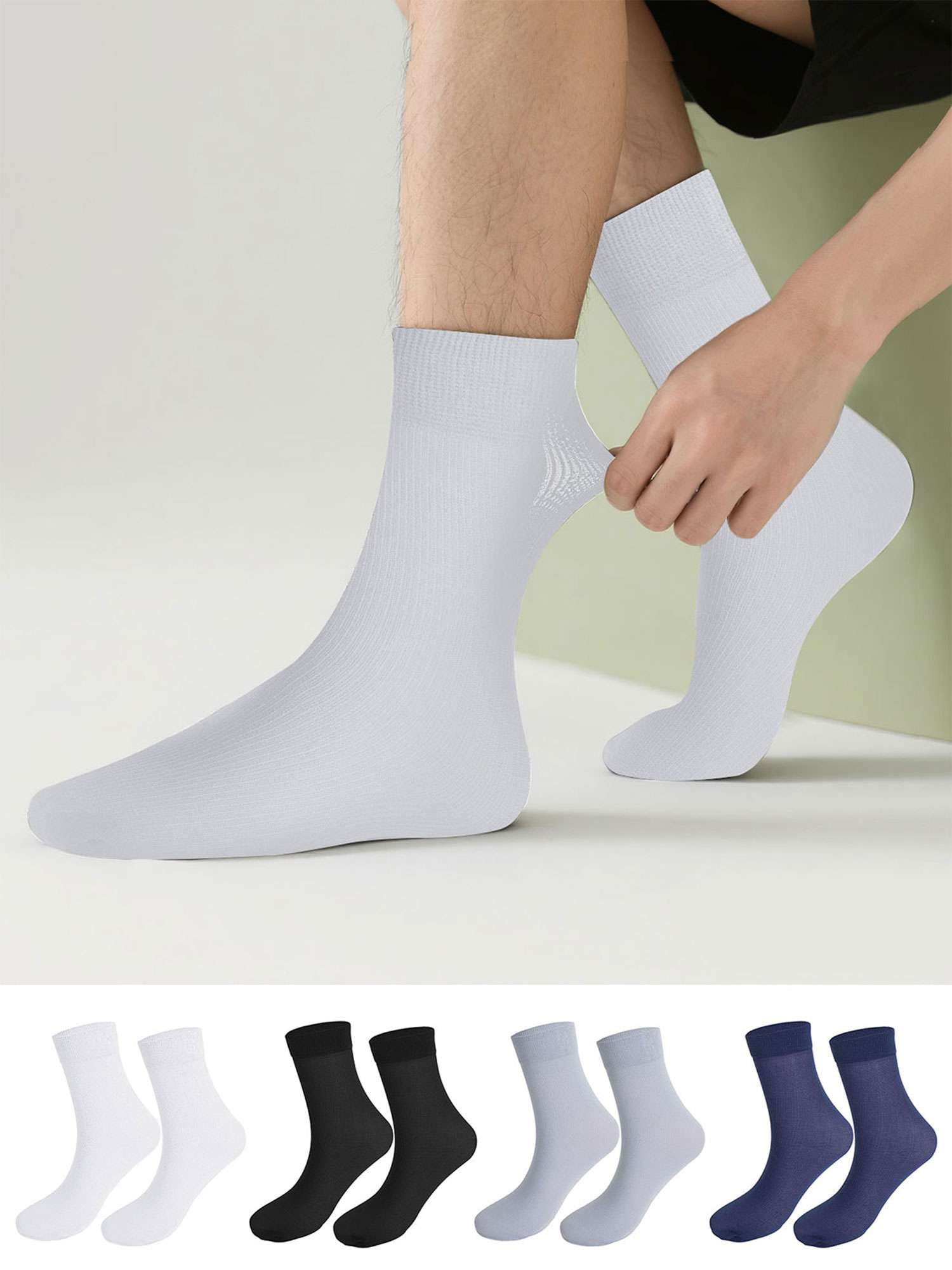 Luxtrada 10 Pairs Mens Sheer Ankle Quater Socks for Men Business/Casual ...