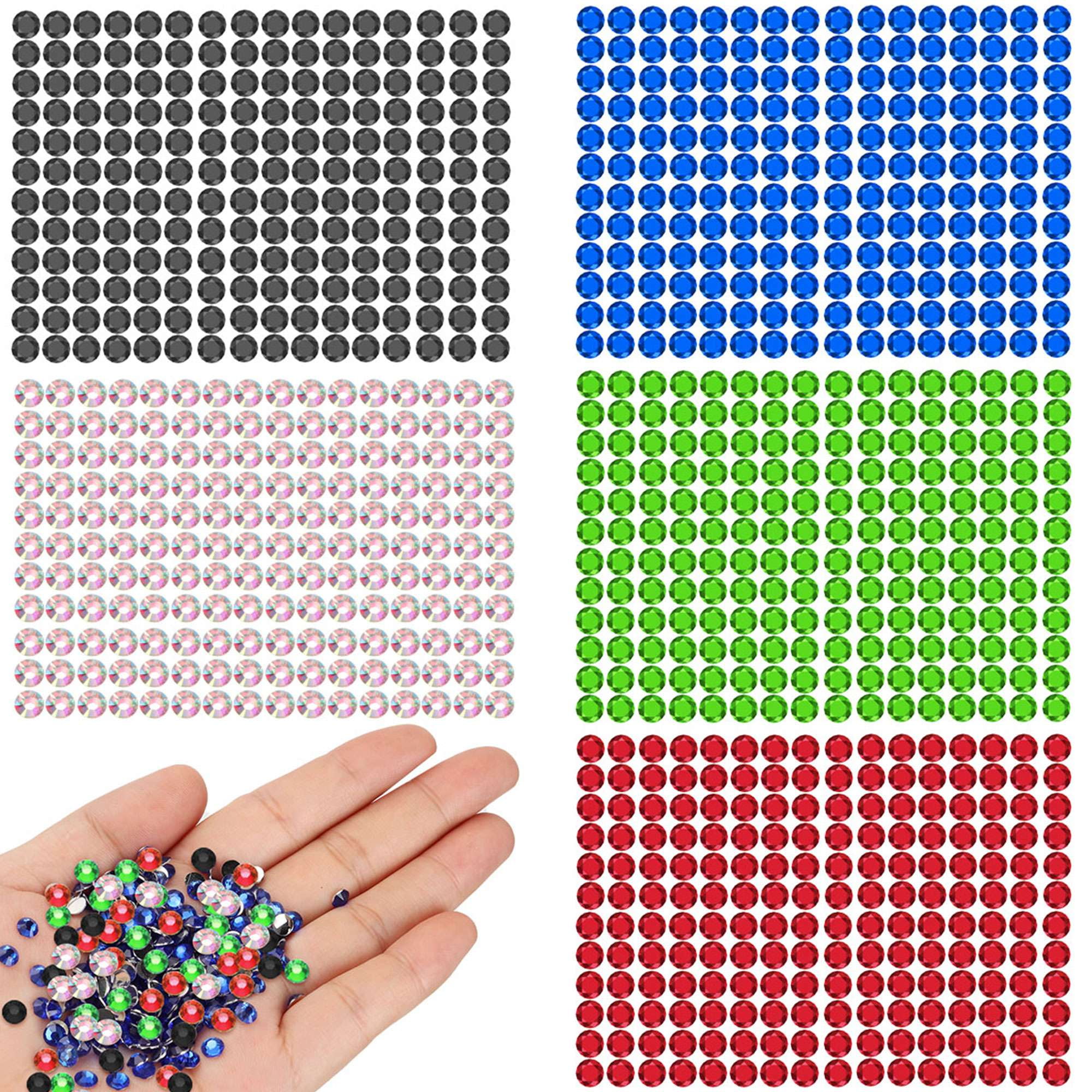 Luxtrada 1000pcs Rhinestones Hotfix Rhinestones Flatback Gemstones and ...