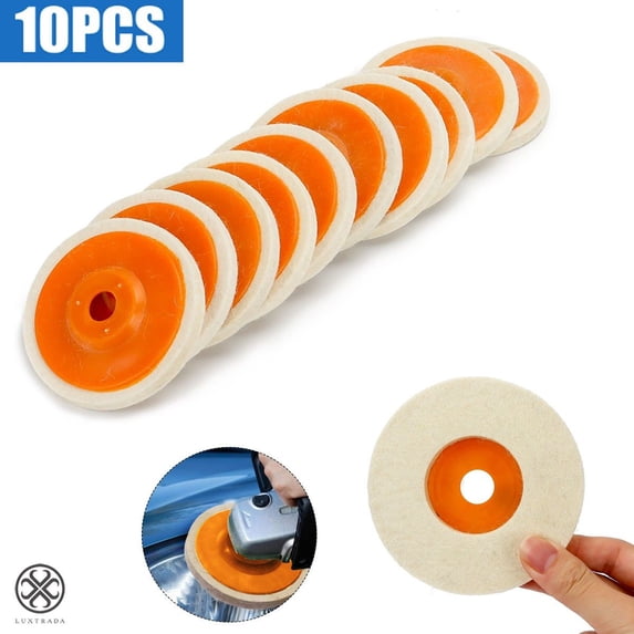 Luxtrada 10pcs 4" Wool Felt Disc Polishing Buffing Wheel Pad Felt Pad ...