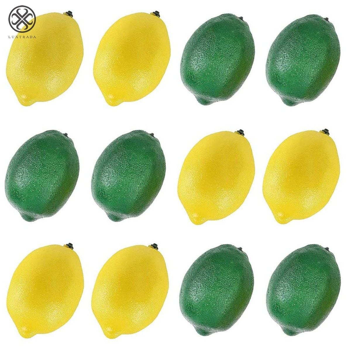 Luxtrada 12/6pcs Fake Lemon Artificial Fruits Lifelike Lemons ...