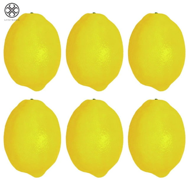 Luxtrada 12/6pcs Fake Lemon Artificial Fruits Lifelike Lemons ...