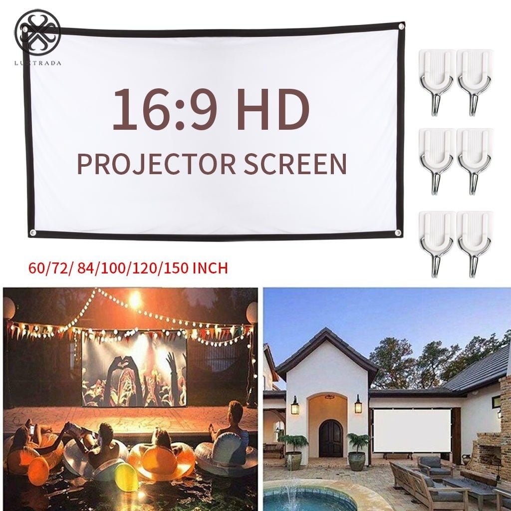Luxtrada 16:9 Portable Foldable Projector Screen HD Home Theater ...