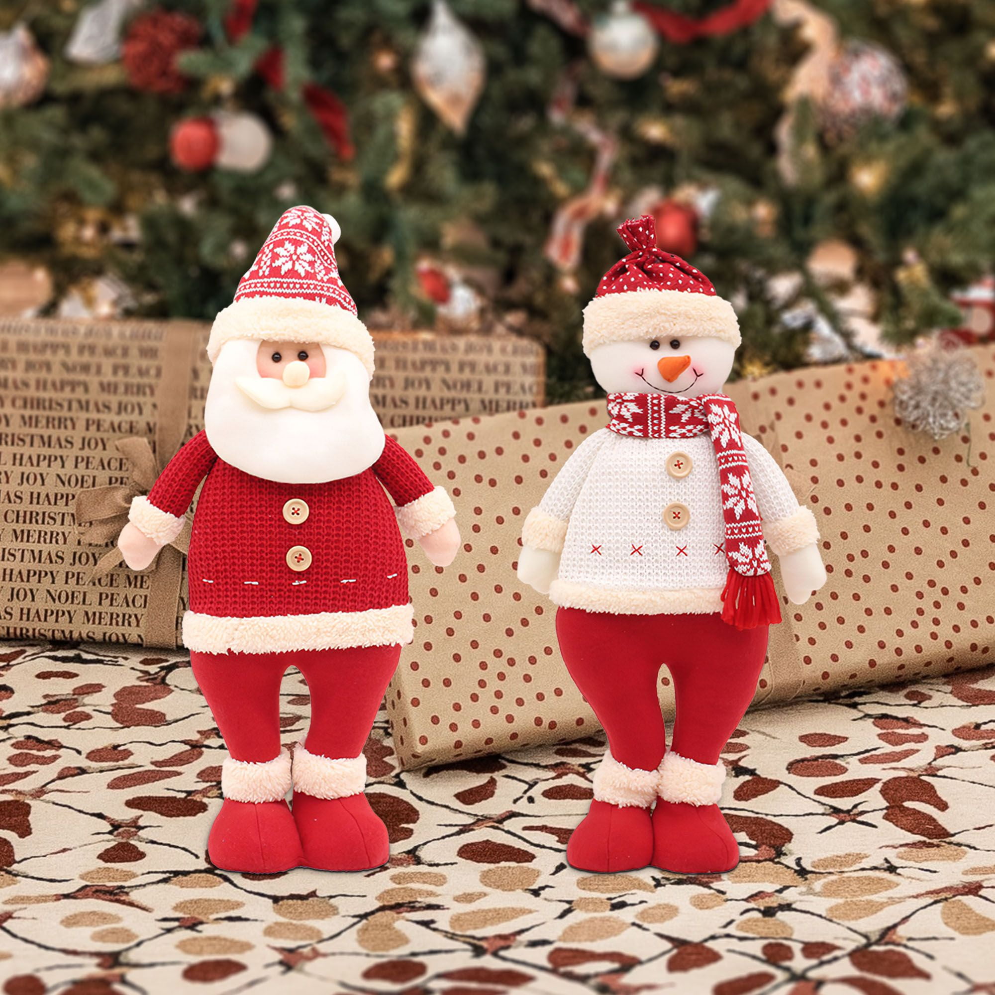Luxtrada 18" Santa Claus Snowman Christmas Decorations Indoor Home ...