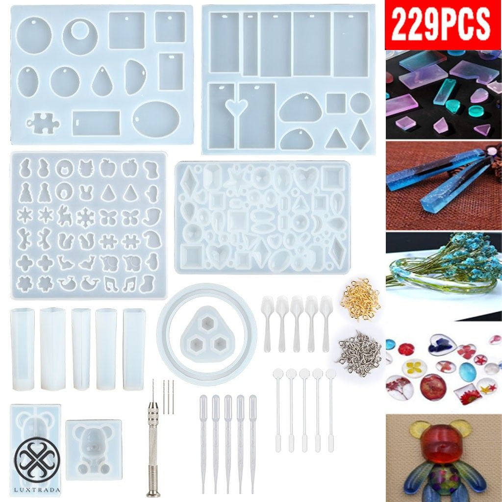 Luxtrada 229PCS Silicone Resin Molds Set for Jewelry Casting, DIY ...