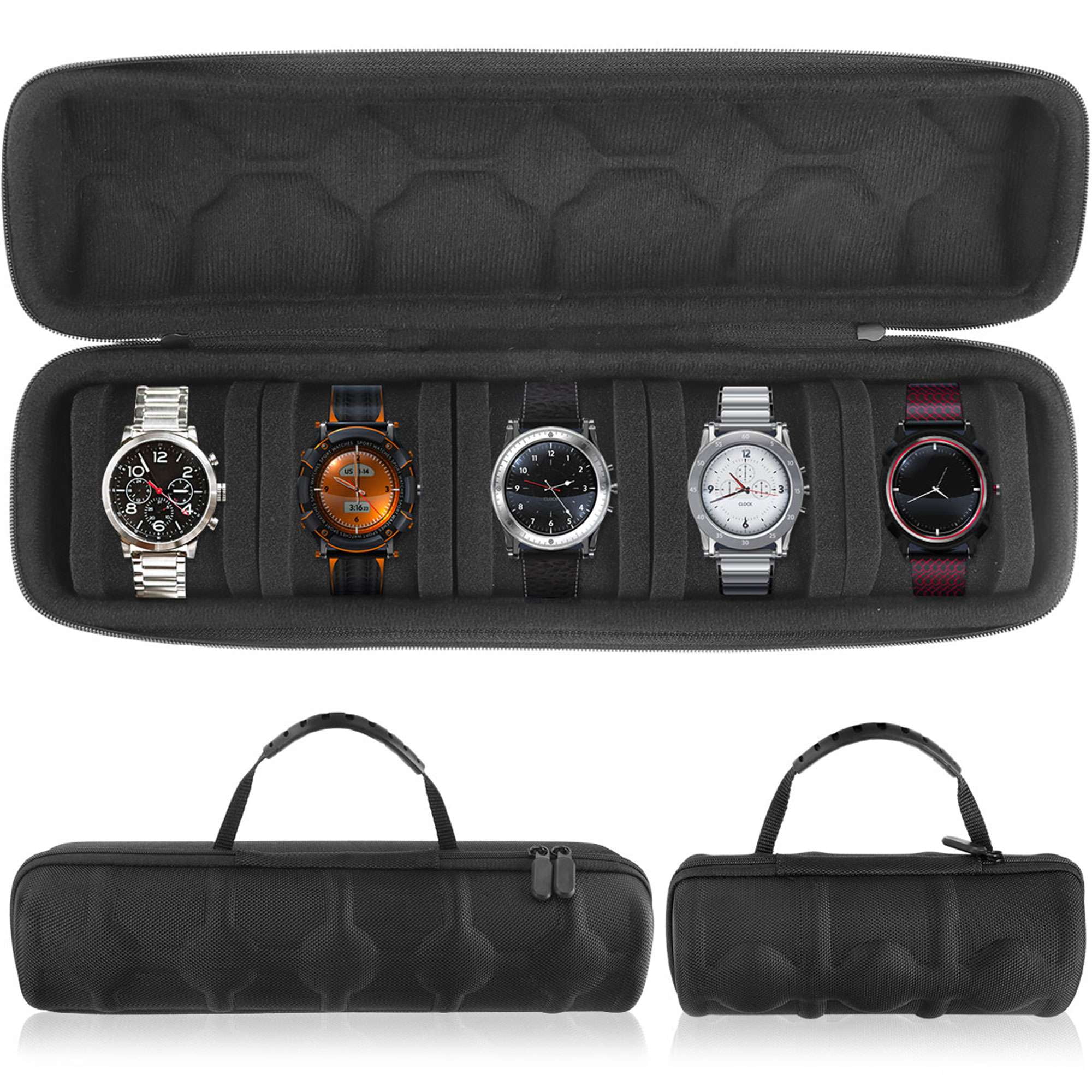 Luxtrada 3 Slots Travel Watch Roll Case Wristwatch Display Case Watch ...