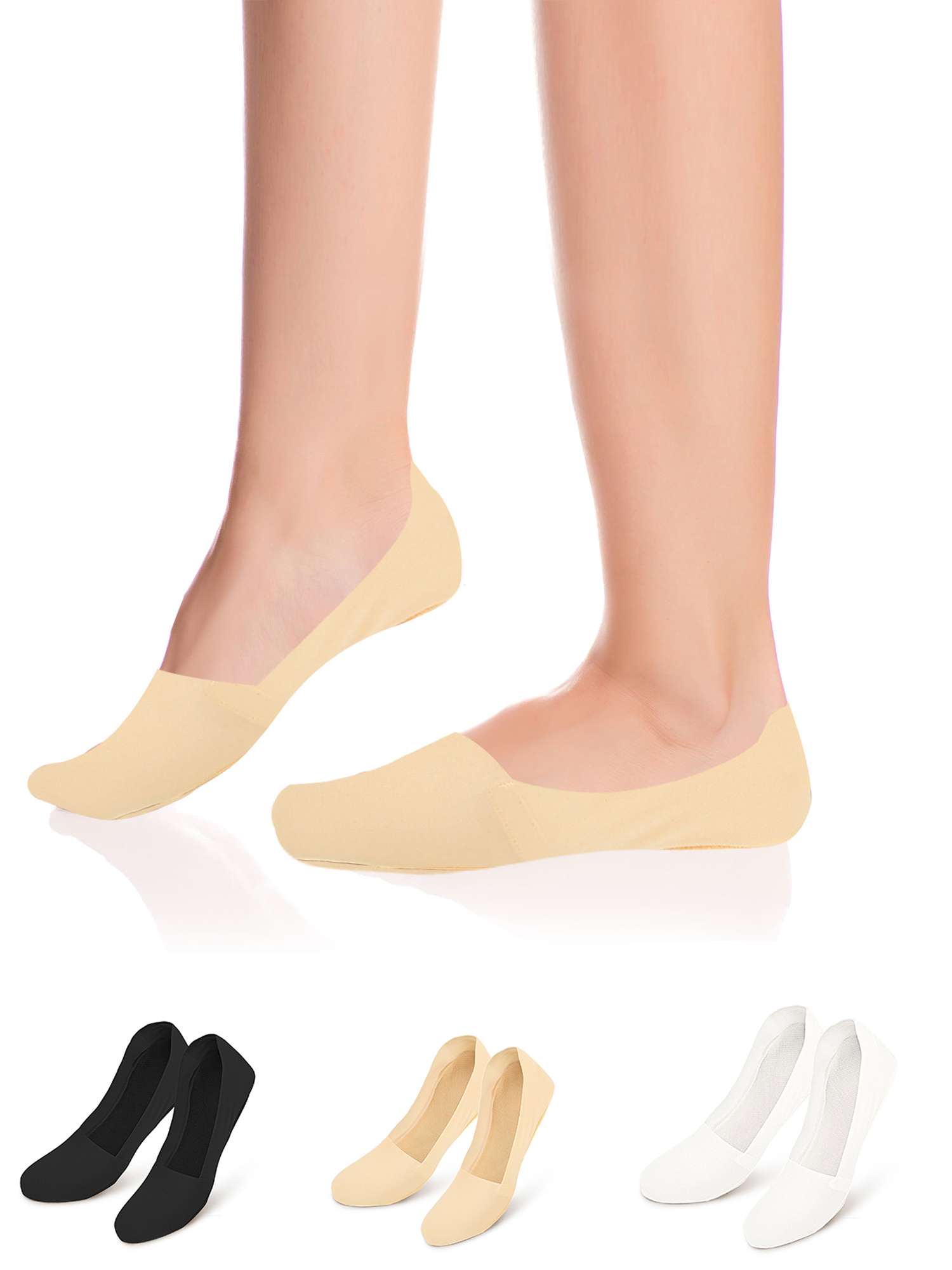 Luxtrada 3 pairs Women No Show Socks Ultra Low Cut Liner Socks Ice ...