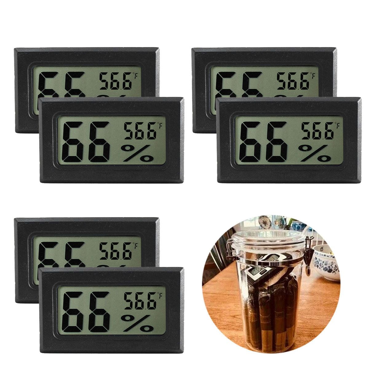 Luxtrada 6 Pack Mini Small Digital Electronic Temperature Humidity ...