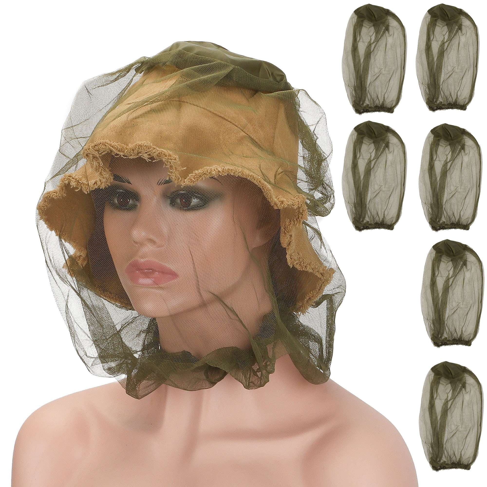 Luxtrada 6 Pack Mosquito Head Net Face Mesh Net Head Protecting Net for ...