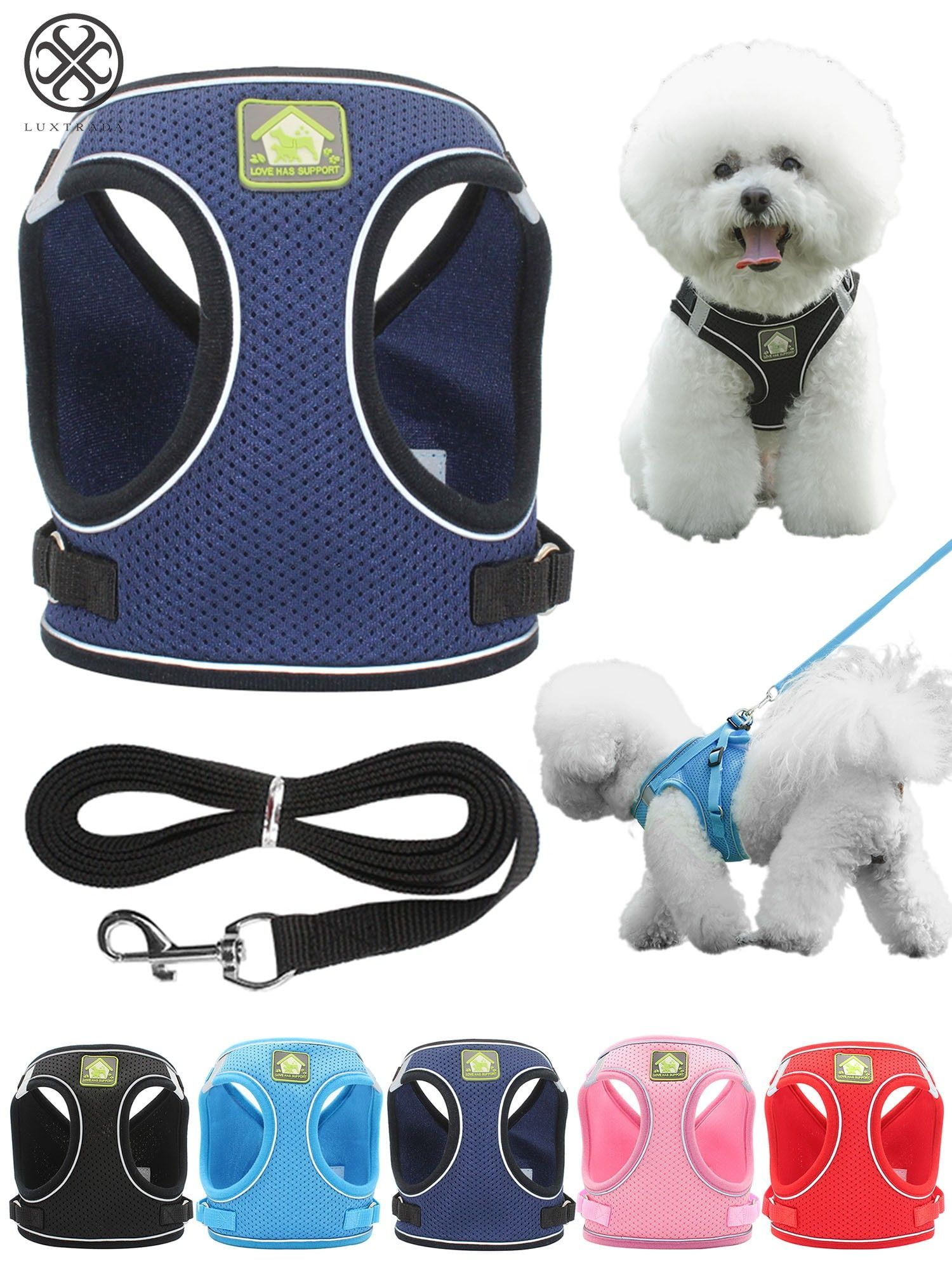 Luxtrada Adjustable Pet Dogs Chest Vest Harness Reflective Strap Vest ...