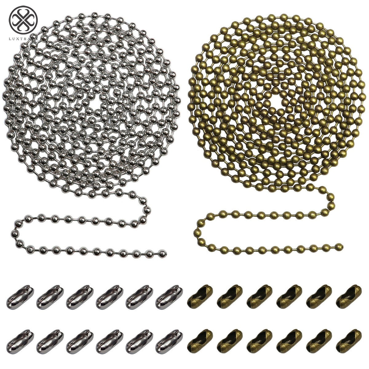Luxtrada Beaded Pull Chain Extension with Connector for Ceiling Fan or ...