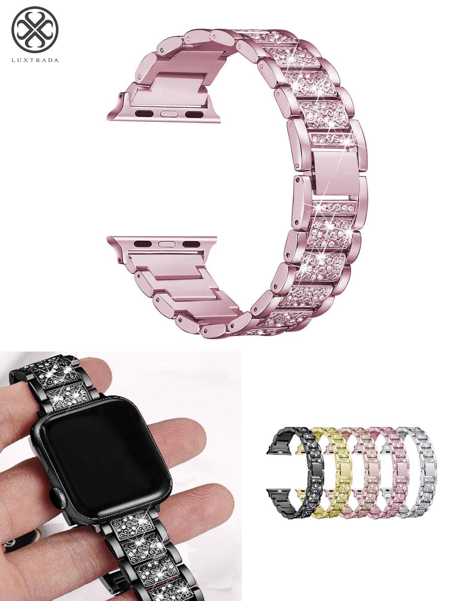 Luxtrada Bling Bands Compatible with Apple Watch Band 38mm 40mm 42mm ...