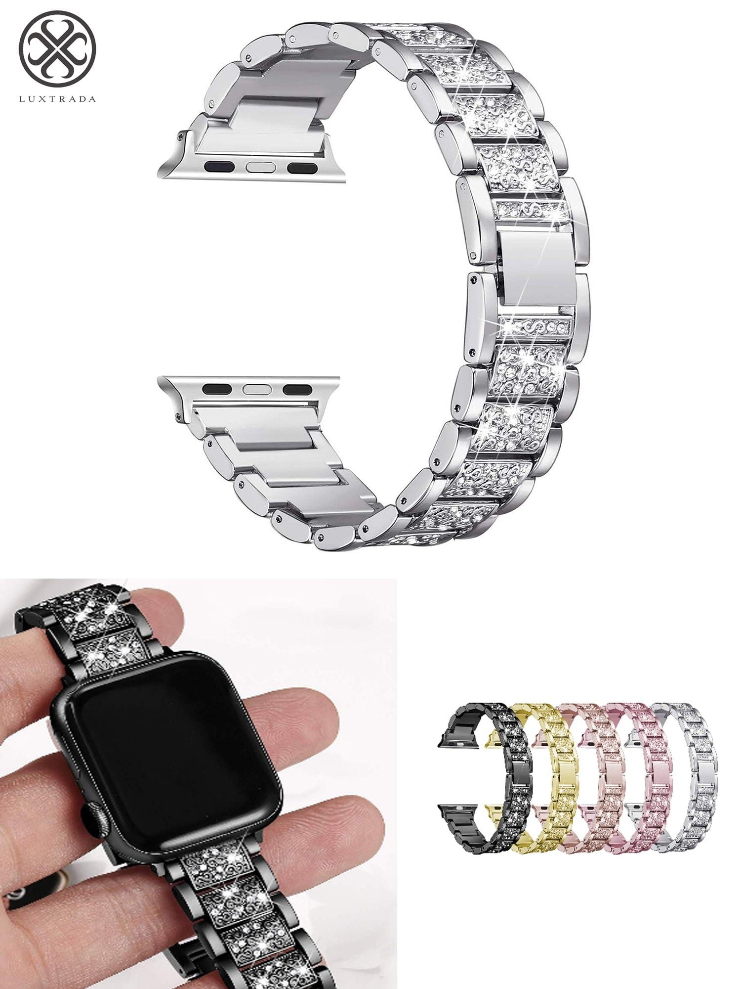 Luxtrada Bling Bands Compatible with Apple Watch Band 38mm 40mm 42mm ...