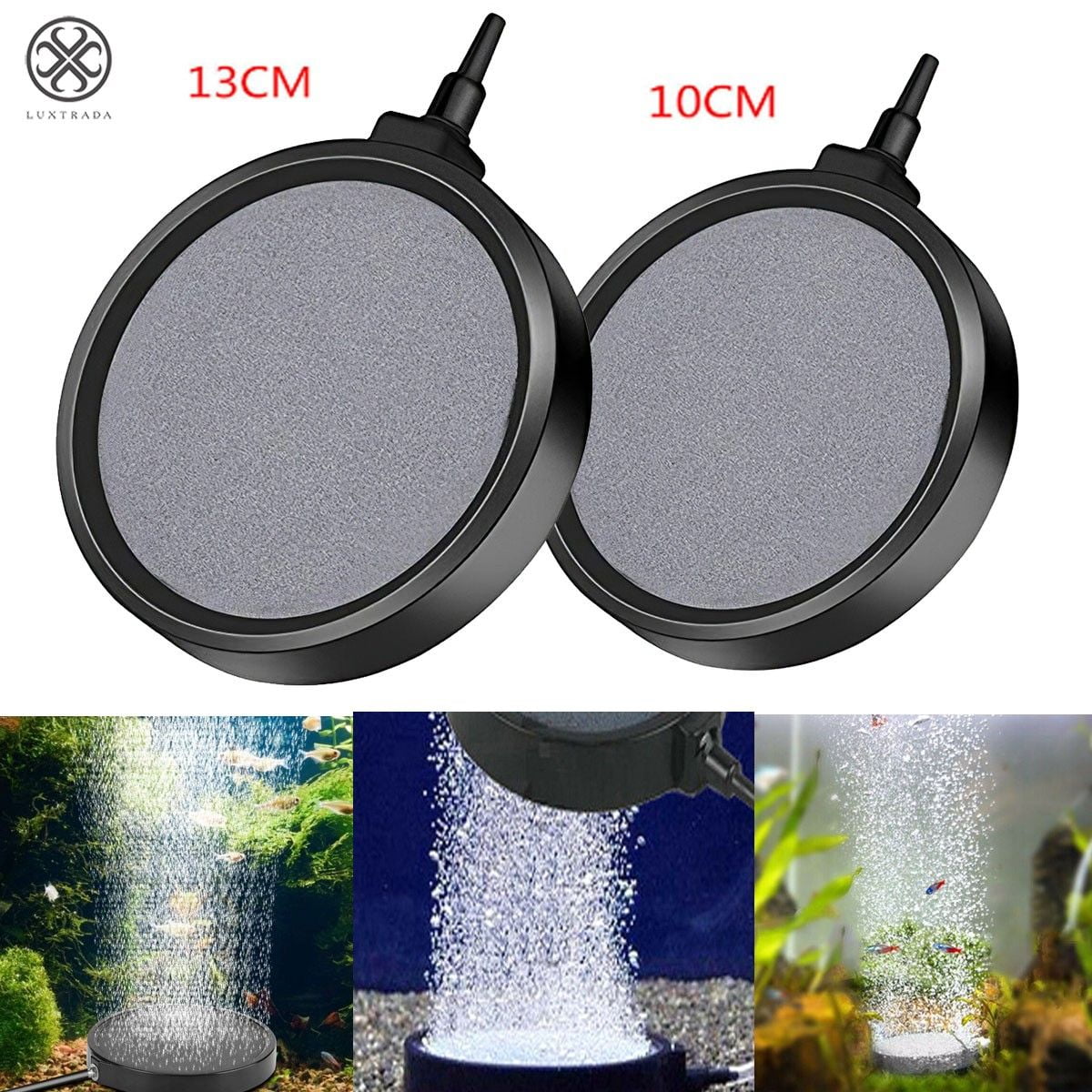 Luxtrada Bubble Disk Air Stone Aerator for Aquarium Fish Tank Pond ...