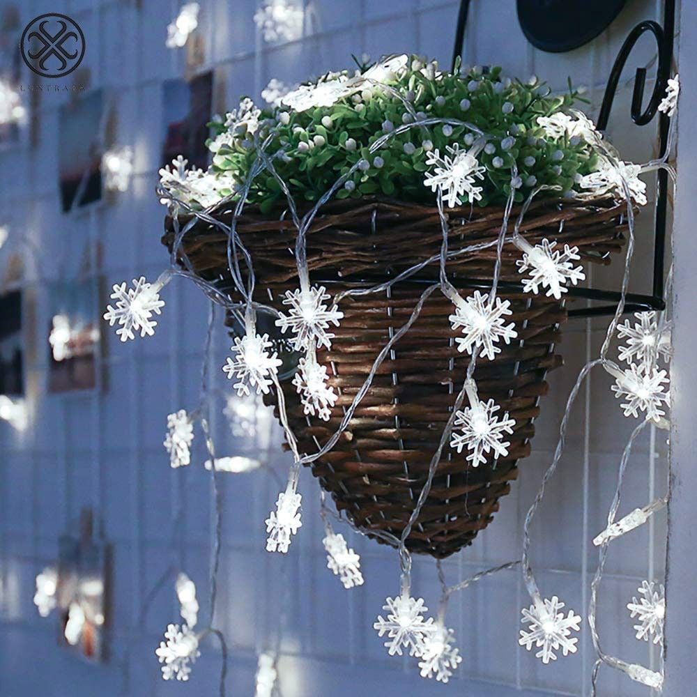 Luxtrada Chirstmas String Lights Snowflake Colorful Lights Icicle ...