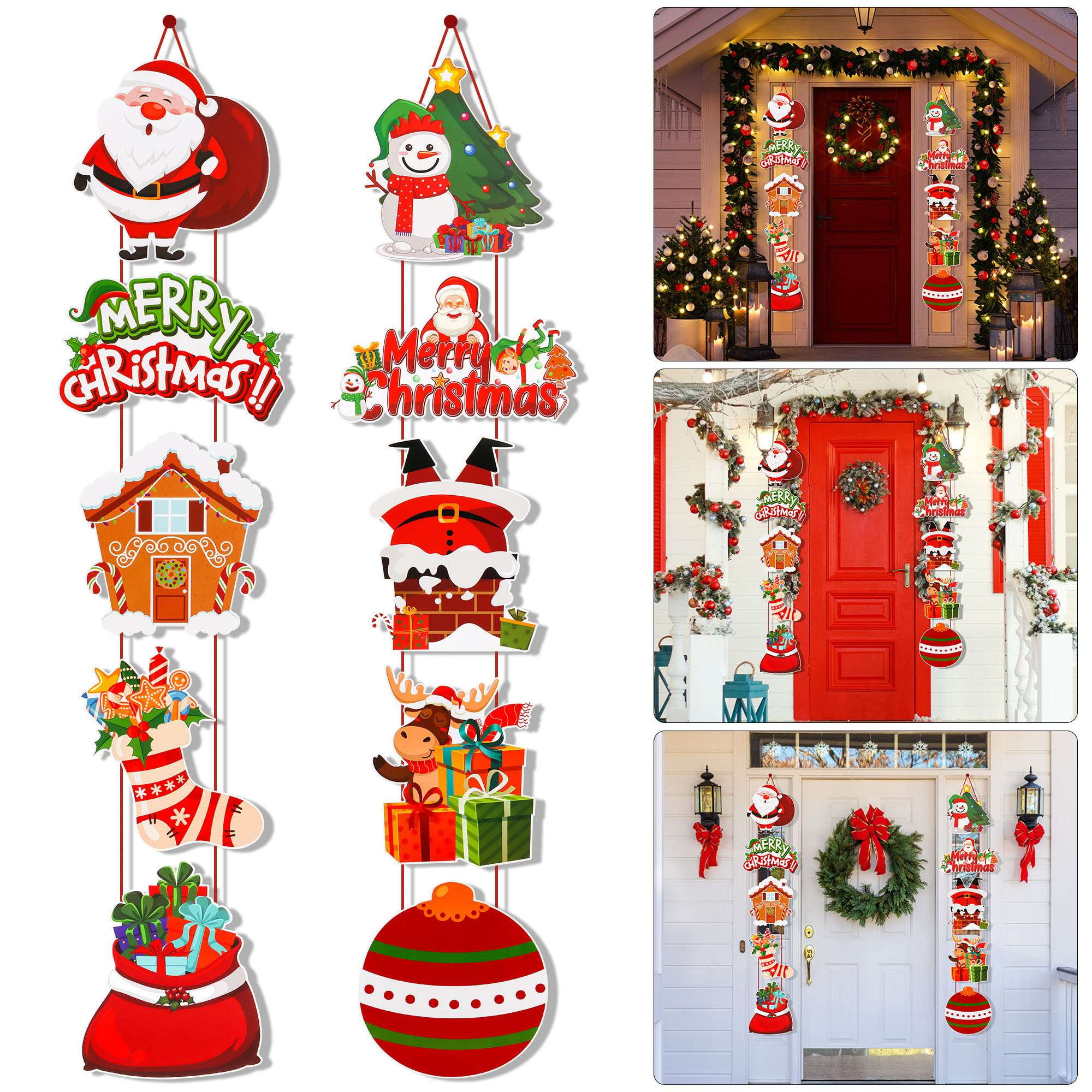 Luxtrada Christmas Banner, Christmas Outdoor Porch Signs Christmas Door ...