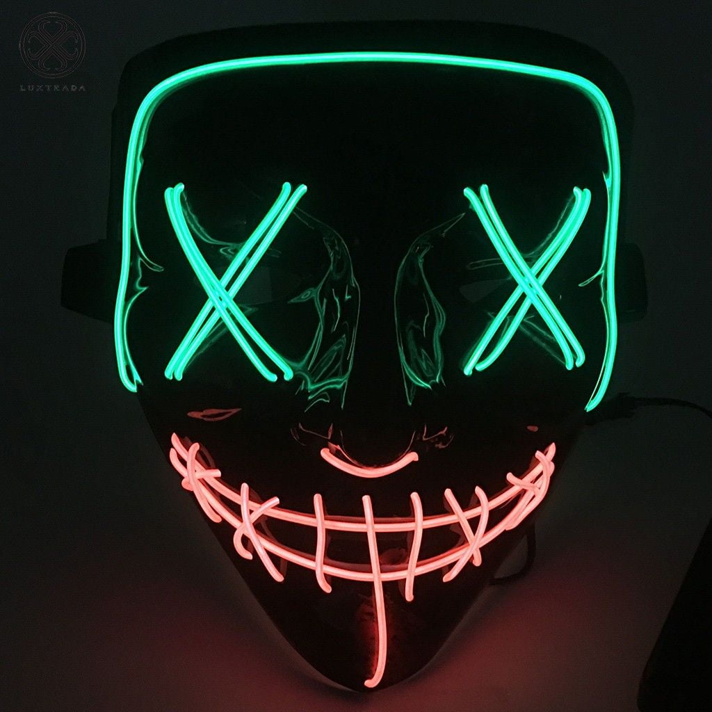 Luxtrada Clubbing Light Up "Stitches" LED Mask Costume Halloween Rave ...