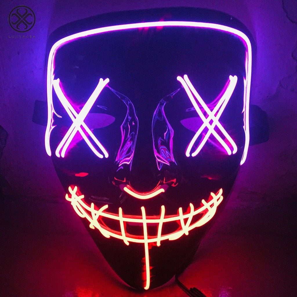 Luxtrada Clubbing Light Up "Stitches" LED Mask Costume Halloween Rave ...