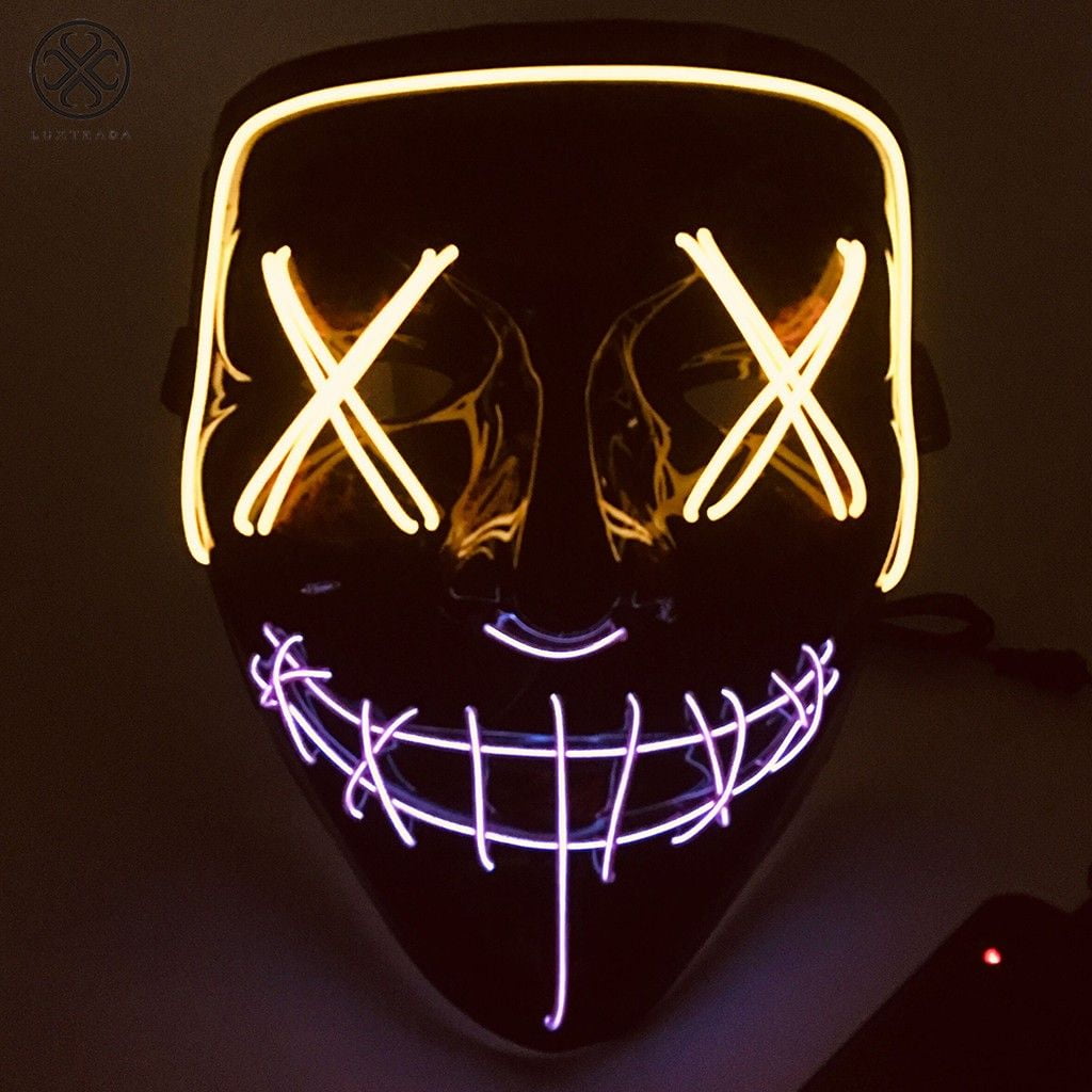 Luxtrada Clubbing Light Up "Stitches" LED Mask Costume Halloween Rave ...