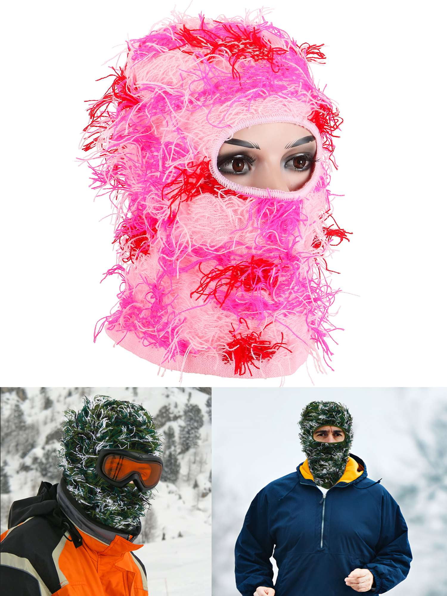 Luxtrada Distressed Balaclava Ski Mask for Men and Women - Knitted ...