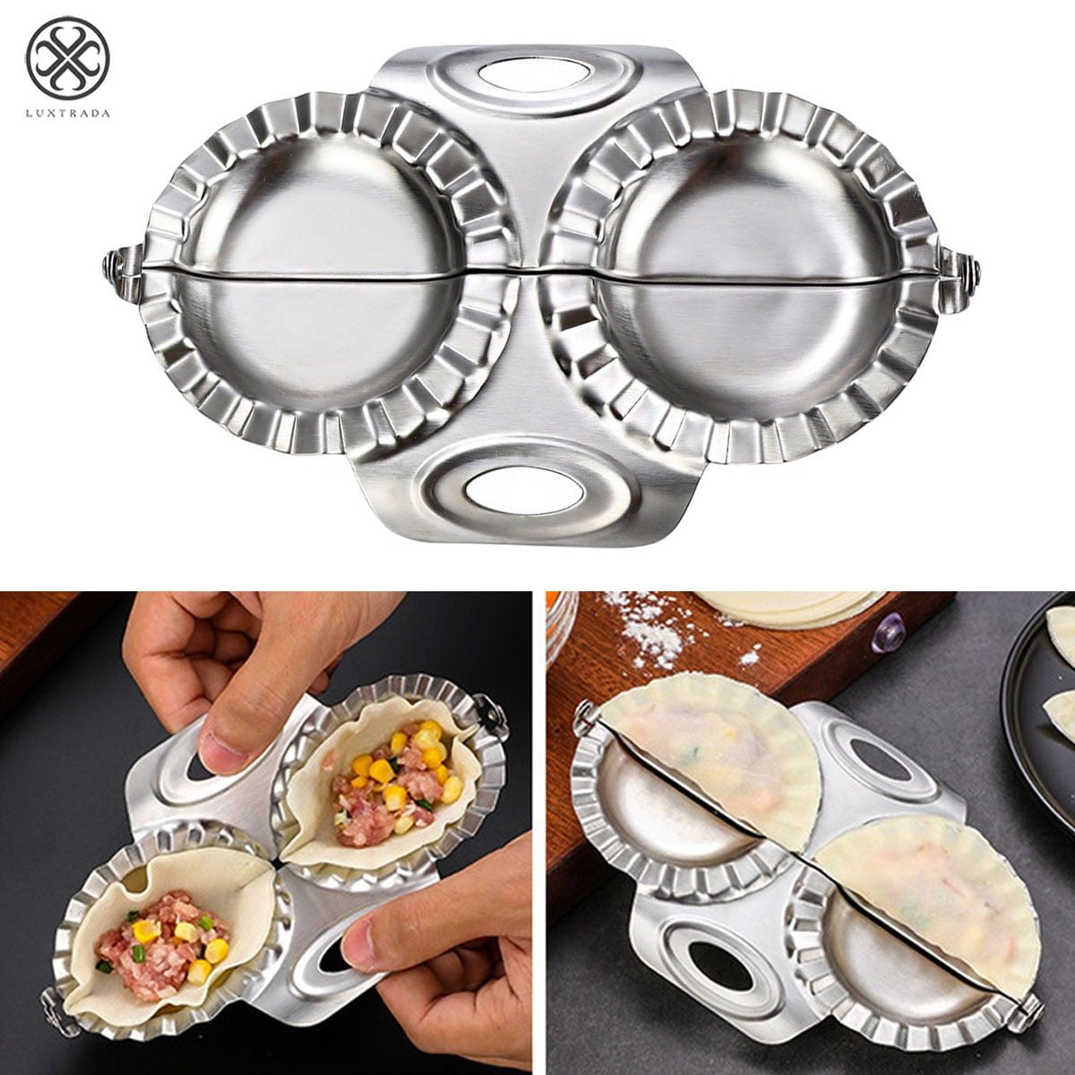 Luxtrada Dumpling Maker Set 2 Pieces Wonton Wrappers Fast Dumpling ...