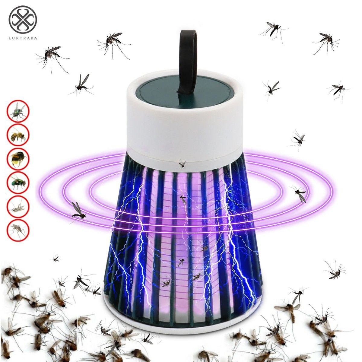 Luxtrada Electric Mosquito Killer Lamp Portable LED Light Trap Fly Bug ...