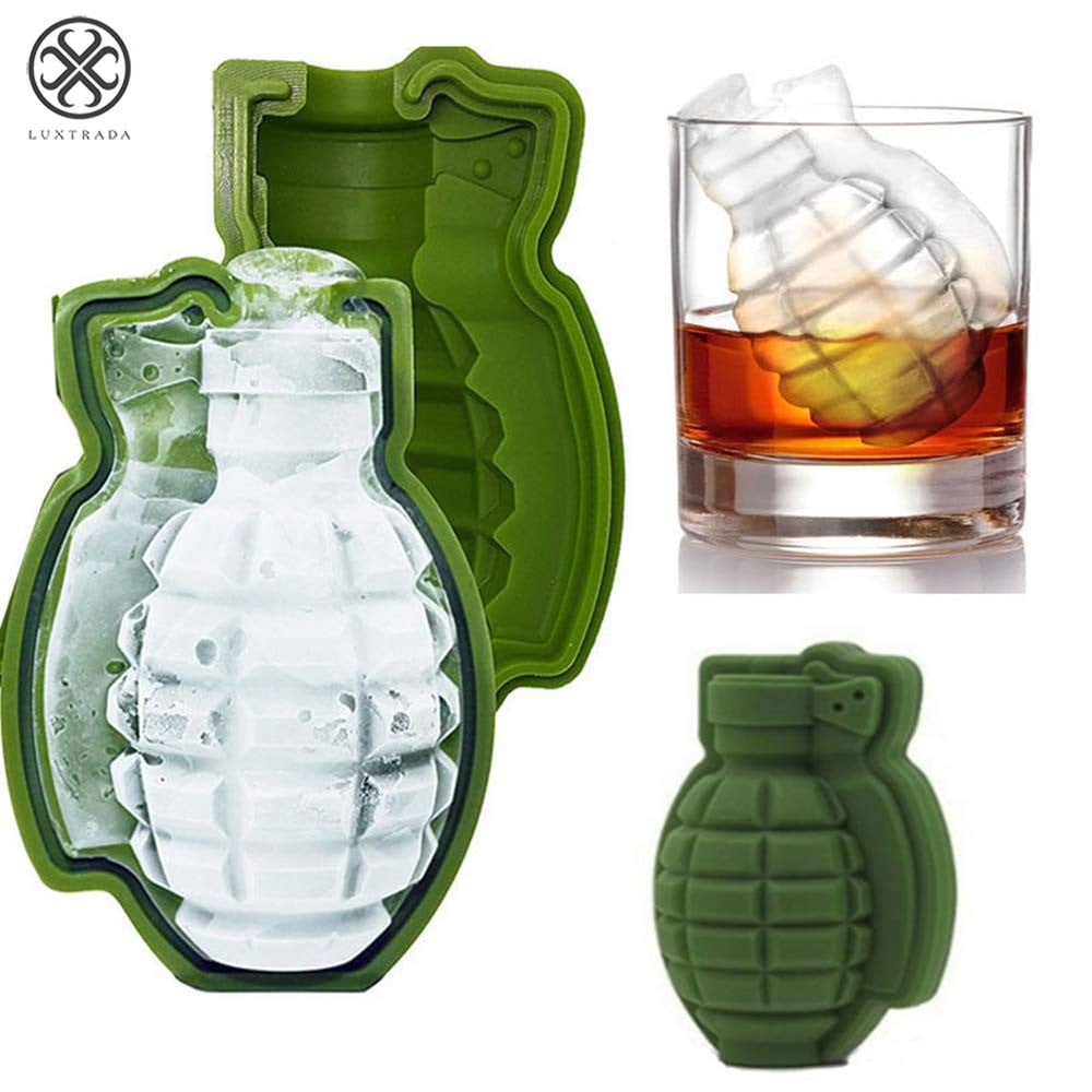 Luxtrada Grenade Ice Cube Mold Maker Silicone Life Size Hand Grenade ...
