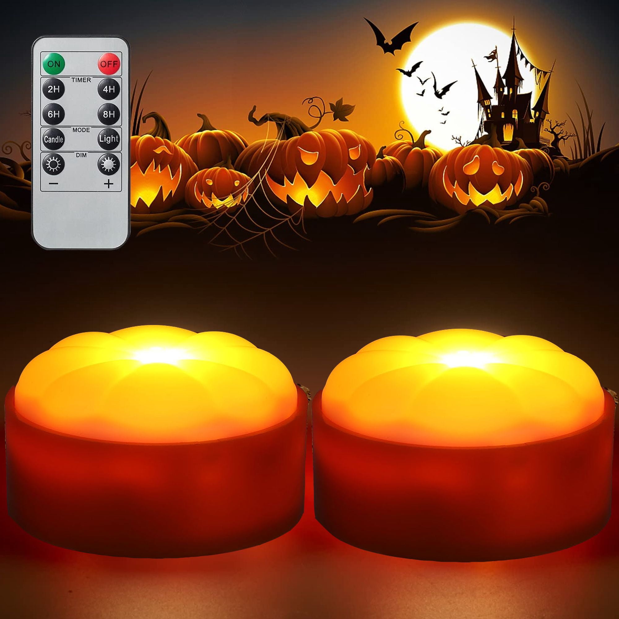 Luxtrada Halloween Bright LED Pumpkin Lights with Remote Control and ...