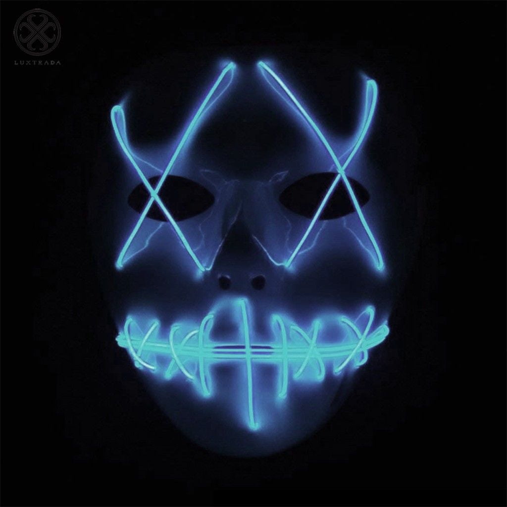 Luxtrada Halloween LED Glow Mask Cosplay Led Costume Mask EL Wire Light ...
