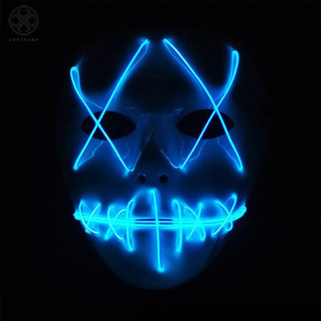 Luxtrada Halloween LED Glow Mask Cosplay Led Costume Mask EL Wire Light ...