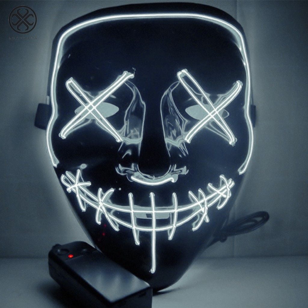 Luxtrada Halloween LED Glow Mask EL Wire Light Up The Purge Movie ...