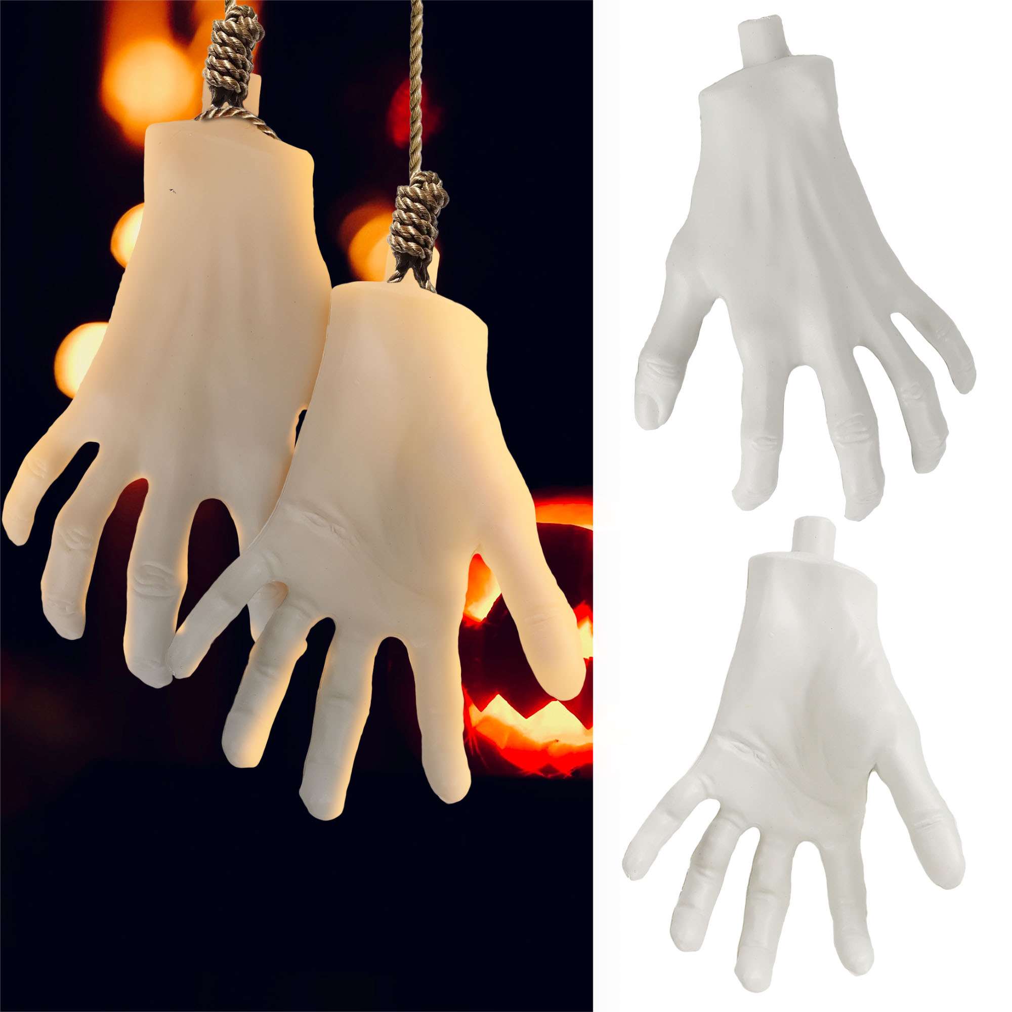 Luxtrada Halloween Skeleton Hands - 1 Pair Realistic Plastic Skeleton ...