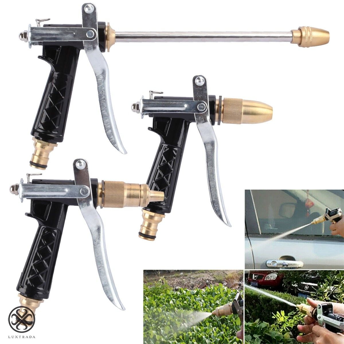 Luxtrada High Pressure Jet Sprayer - Adjustable Brass Nozzle for Garden ...