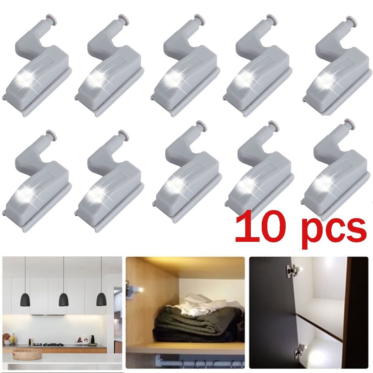 Luxtrada Hinge LED Sensor Light, 10 Pack Closet Sensor Night Lights for ...