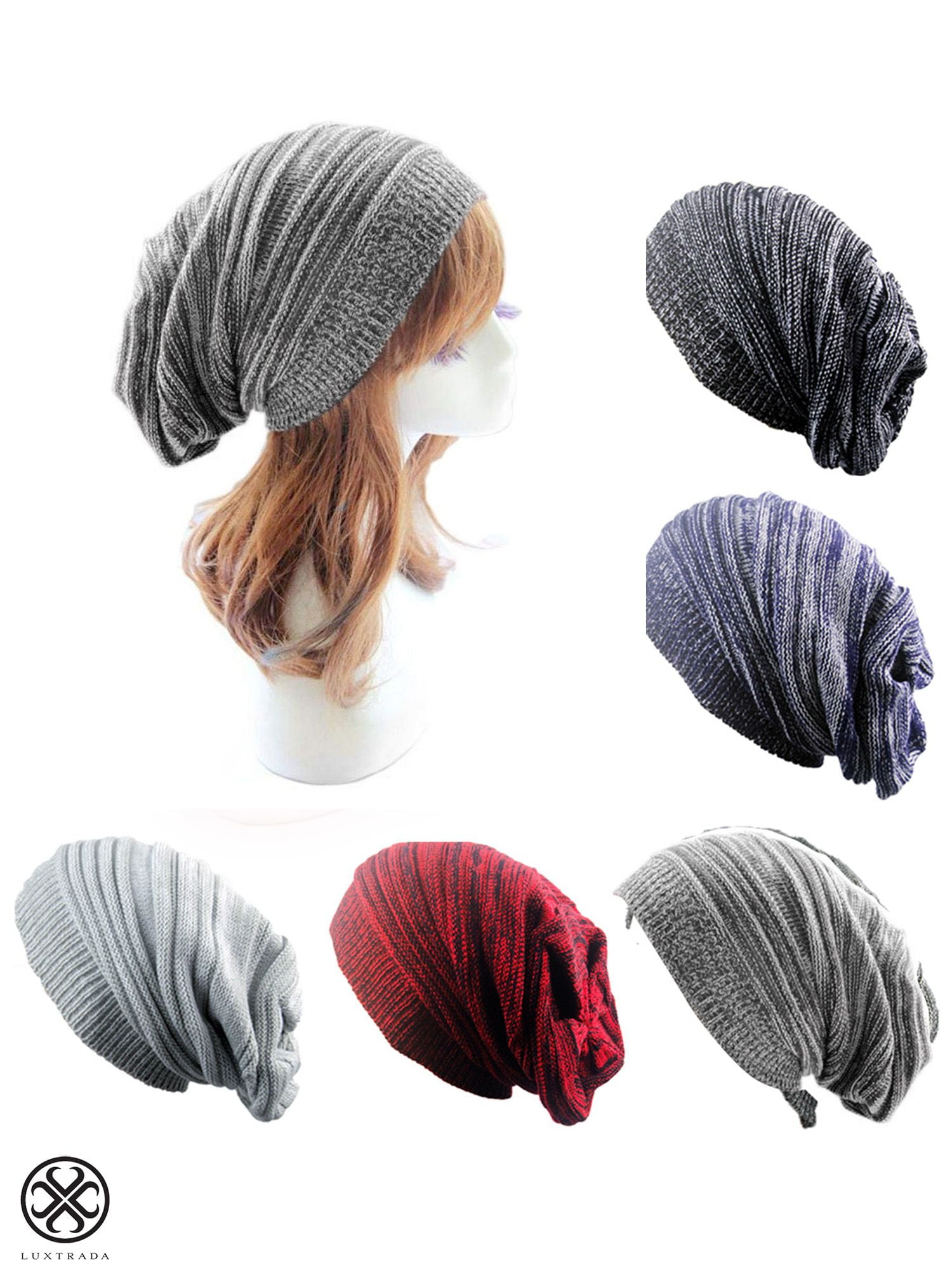Luxtrada Knitted Oversize Baggy Slouchy Beanie Warm Winter Hat Long ...