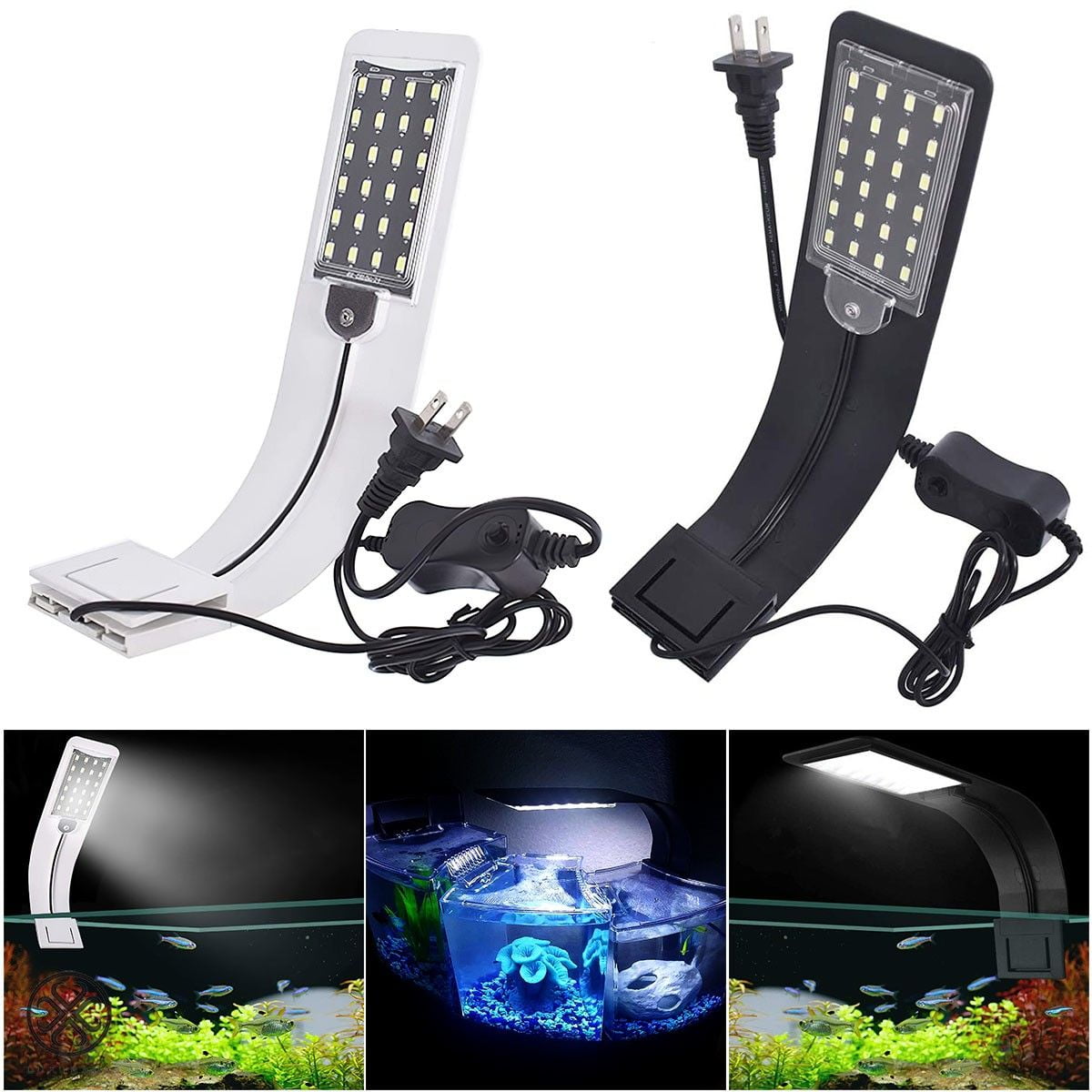Luxtrada LED Aquarium Light, Fish Tank White Blue Lamp, 24 LED Aquarium ...