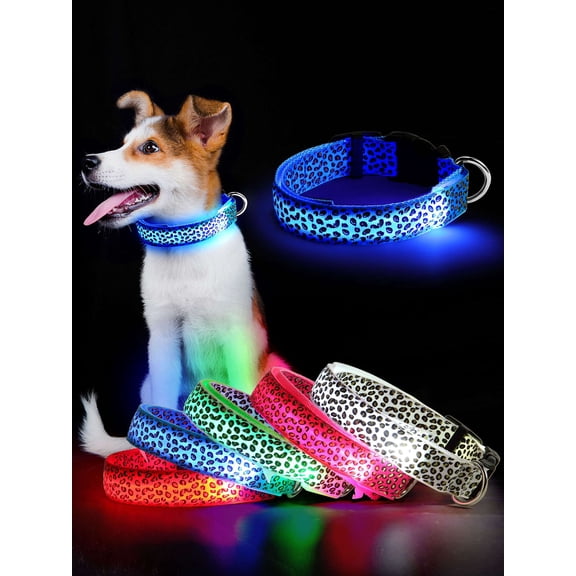 Bisitoy Light Up Dog Collar USB Rechargeable, Waterproof LED Safety ...