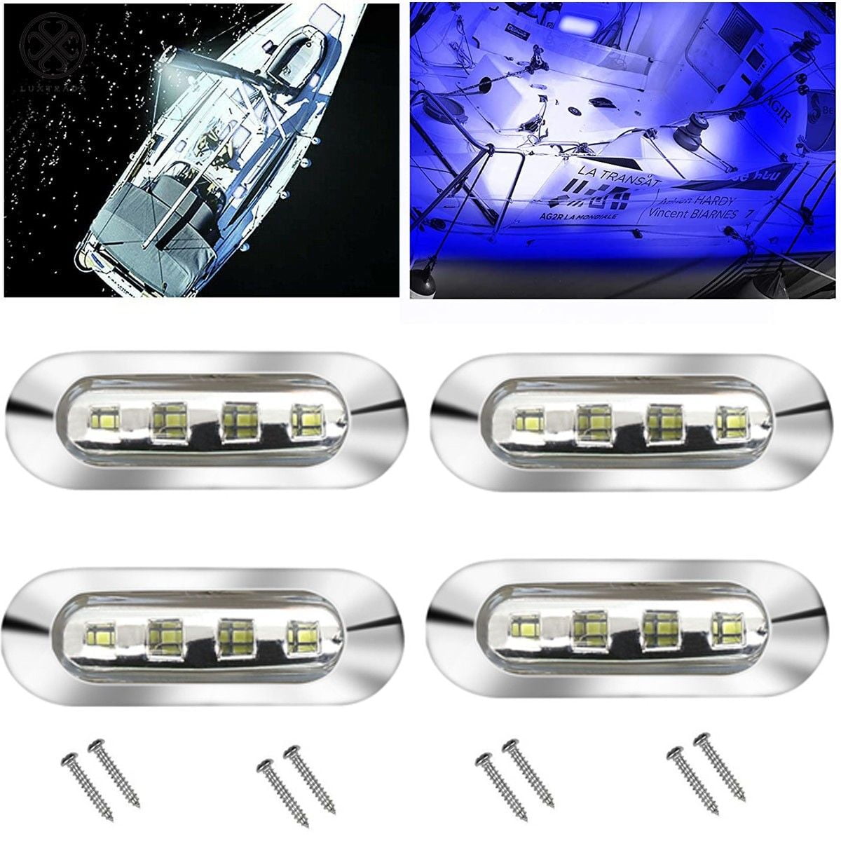 Luxtrada Marine Boat Lights 4PCS Led Interior Lights for Boat Deck ...