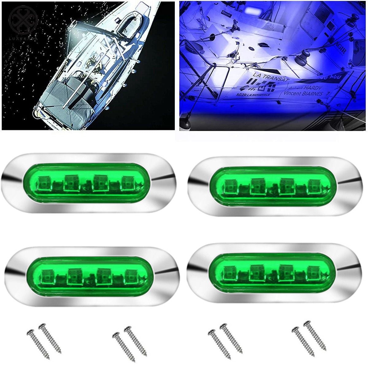Luxtrada Marine Boat Lights 4PCS Led Interior Lights for Boat Deck ...