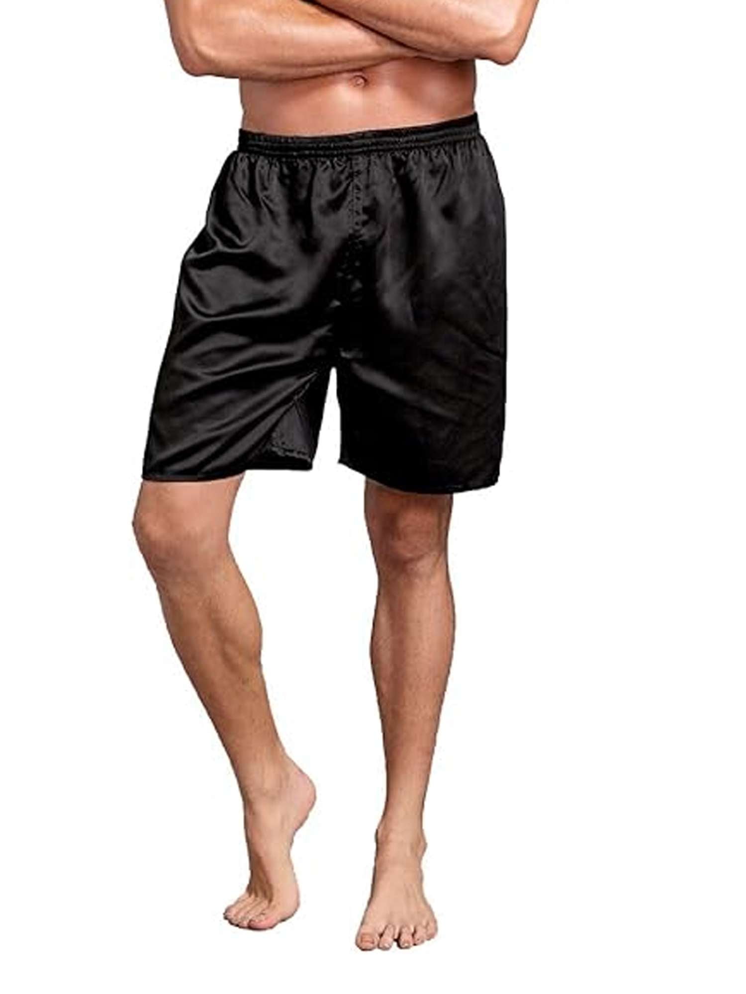 Luxtrada Mens Silk Satin Boxers Shorts Underwear Sleep Pajama Lounge ...