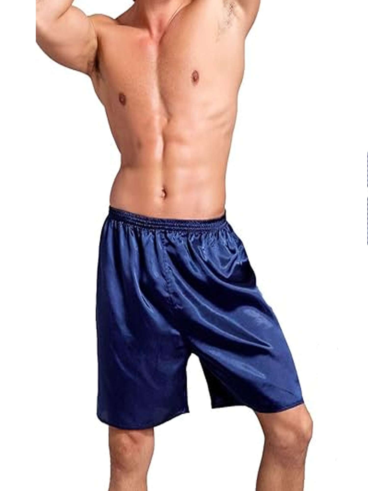 Luxtrada Mens Silk Satin Boxers Shorts Underwear Sleep Pajama Lounge ...