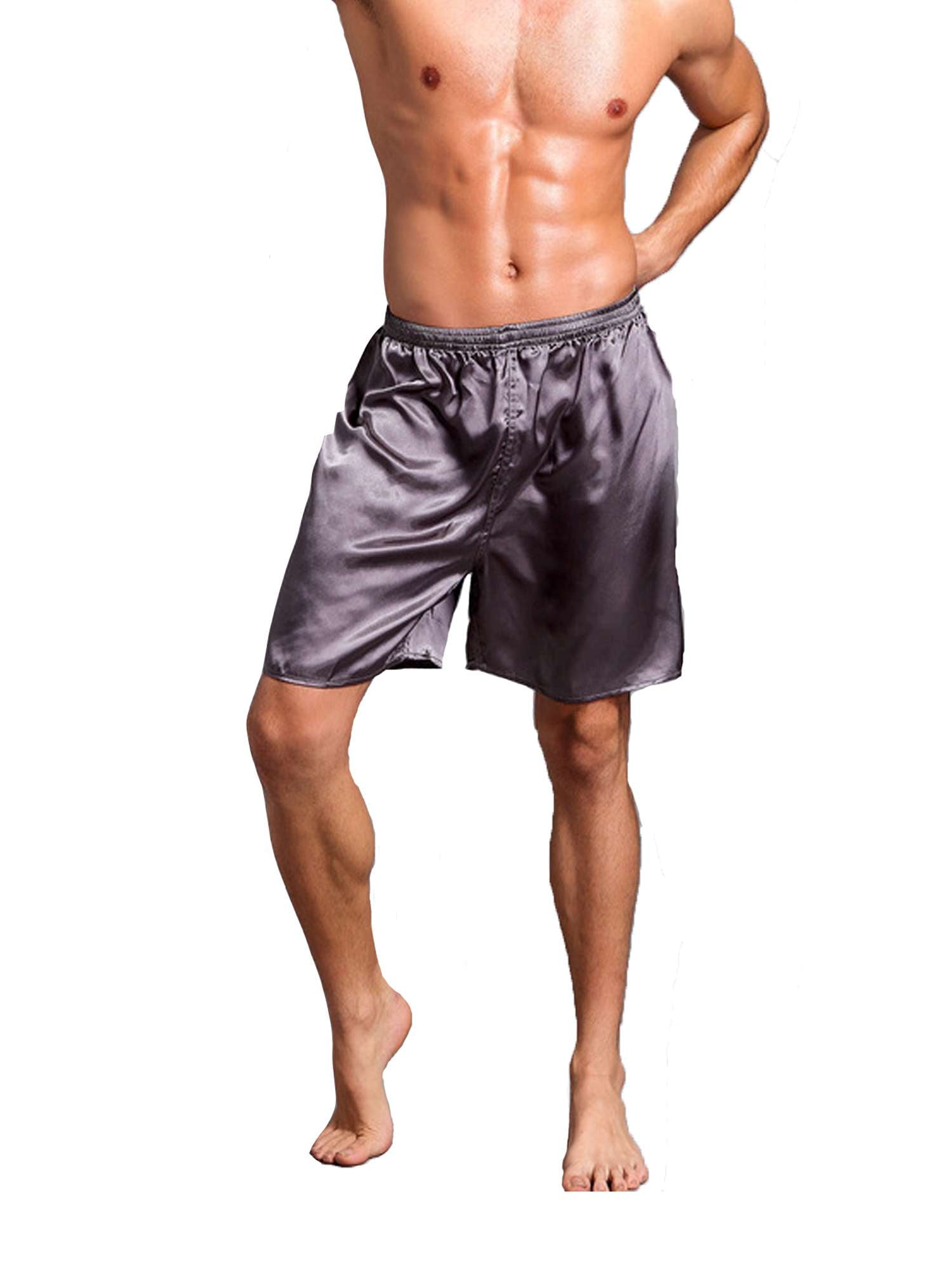 Luxtrada Mens Silk Satin Boxers Shorts Underwear Sleep Pajama Lounge ...