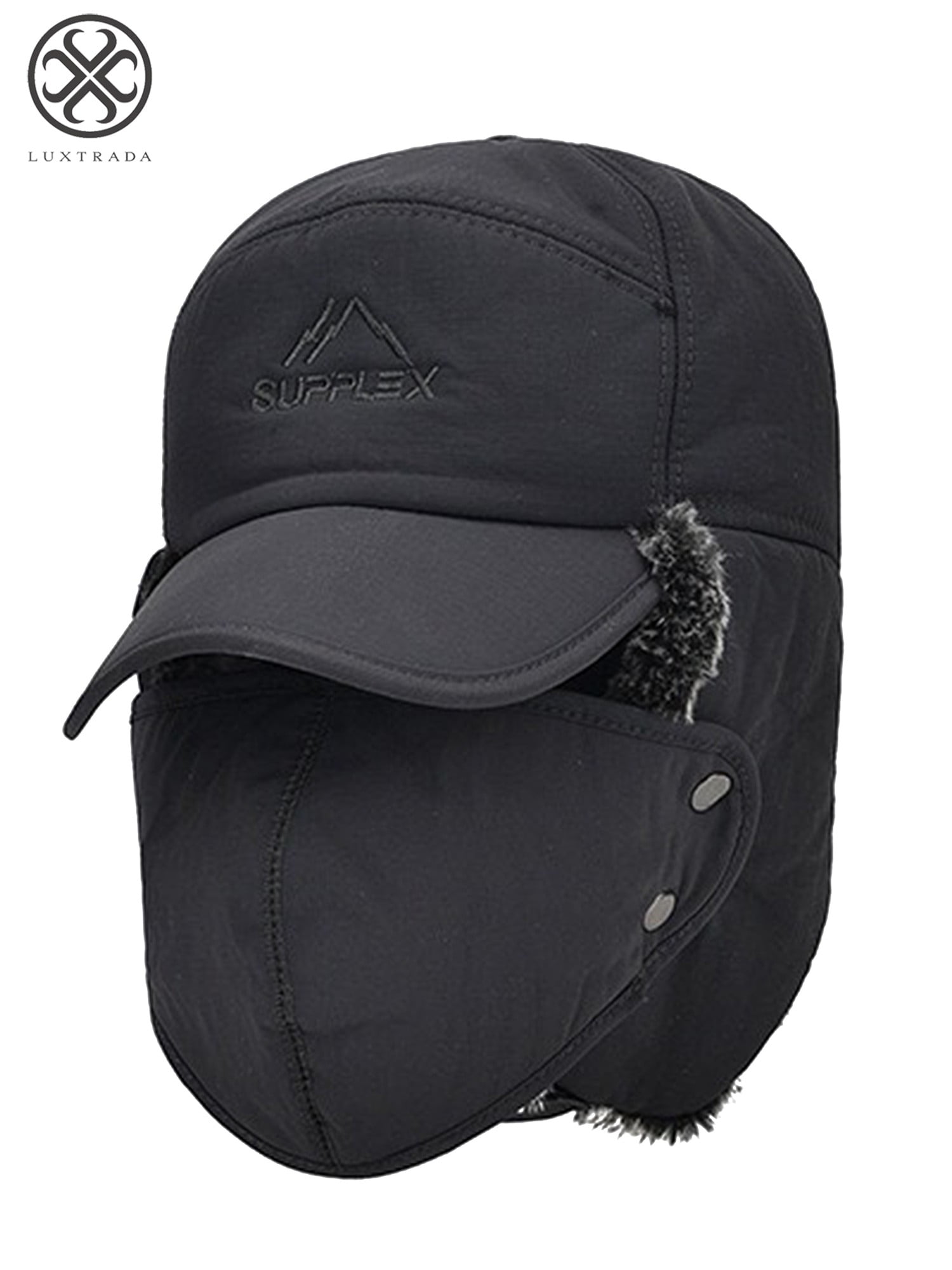 Luxtrada Mens Winter Russian Aviator Hat Trooper Ear Flap Snow Ski ...