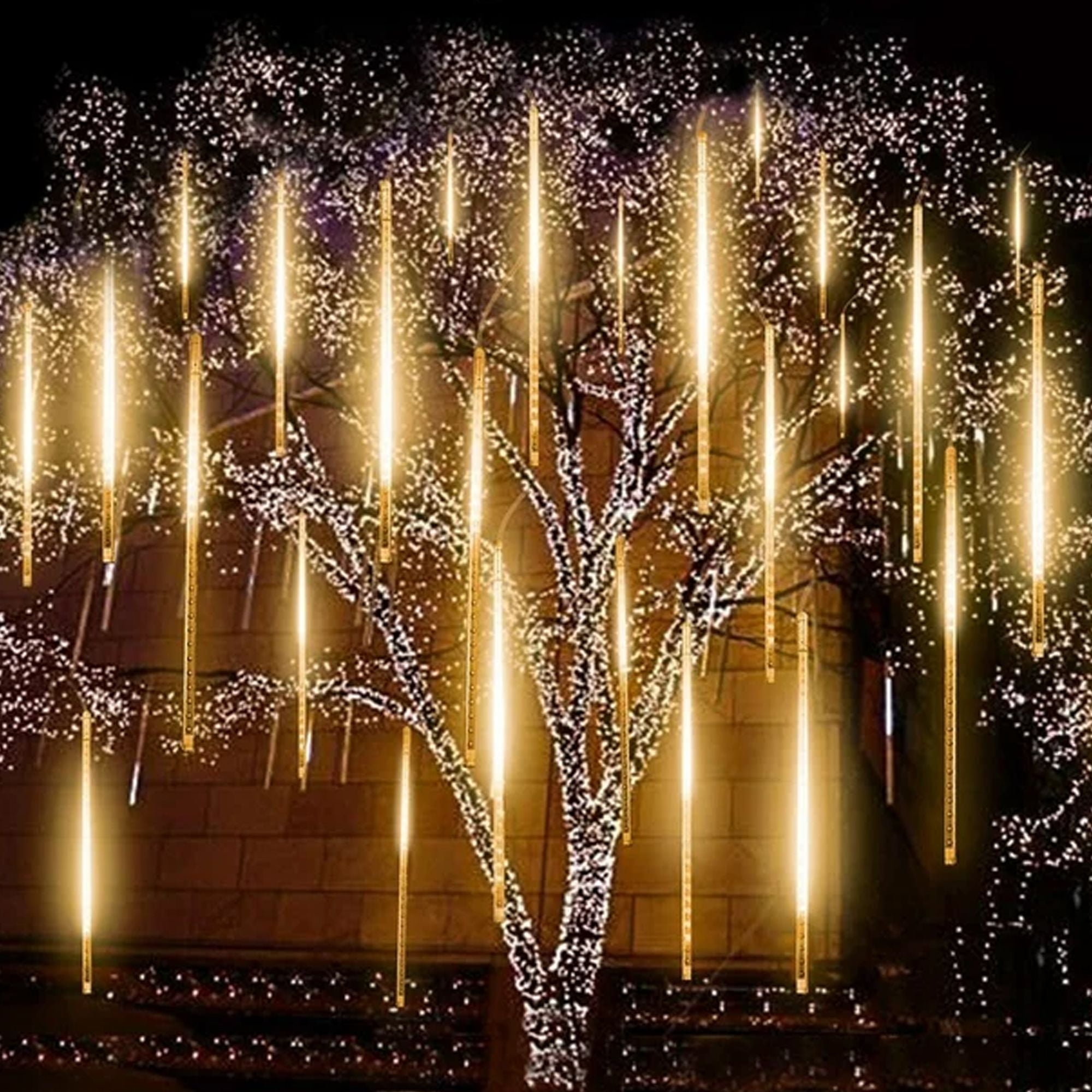 Luxtrada Meteor Shower Lights 50cm 288LED 8 Tubes, LED Snowfall Falling ...