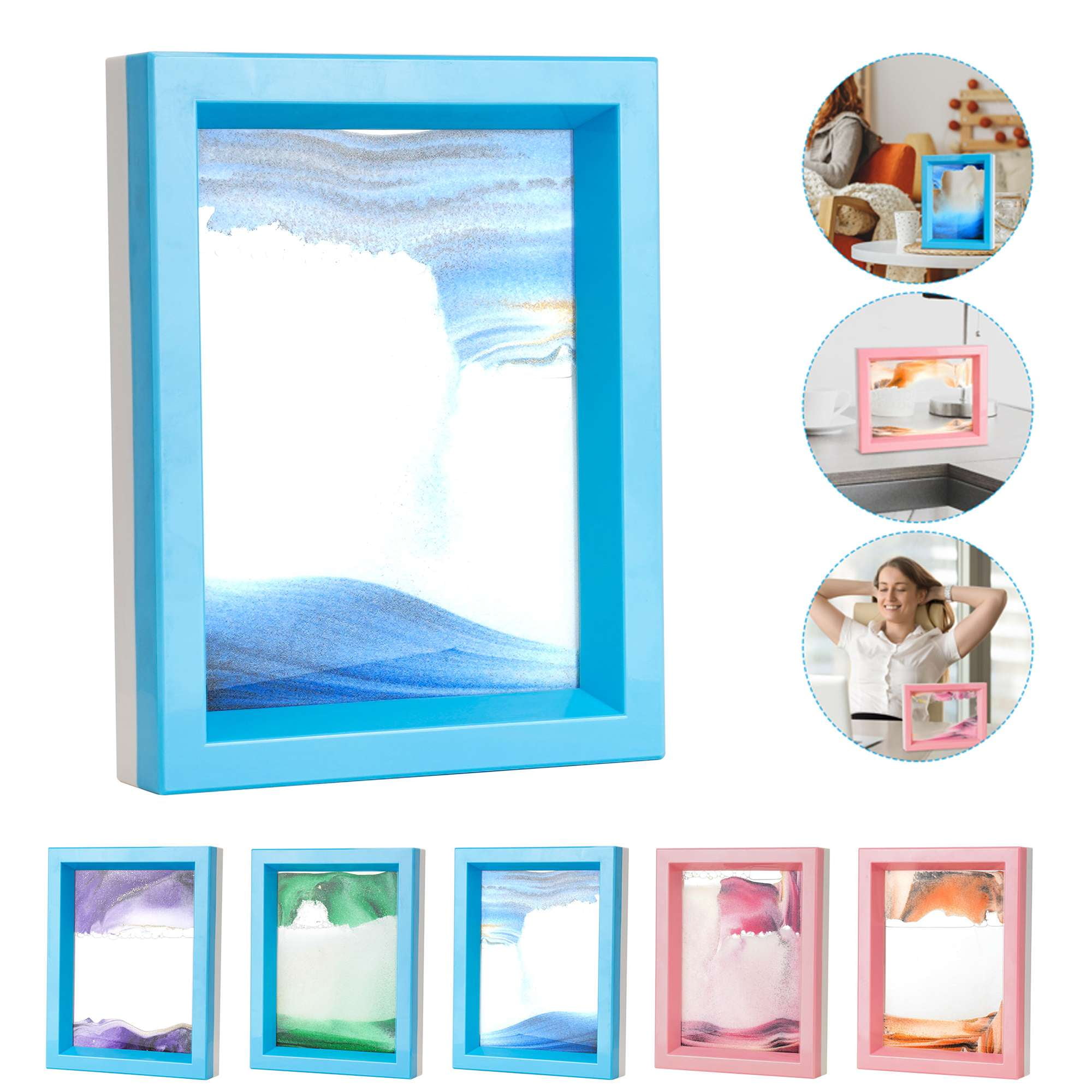 Luxtrada Moving Sand Art Liquid Motion Bubbler Flowing Sand Art Picture ...