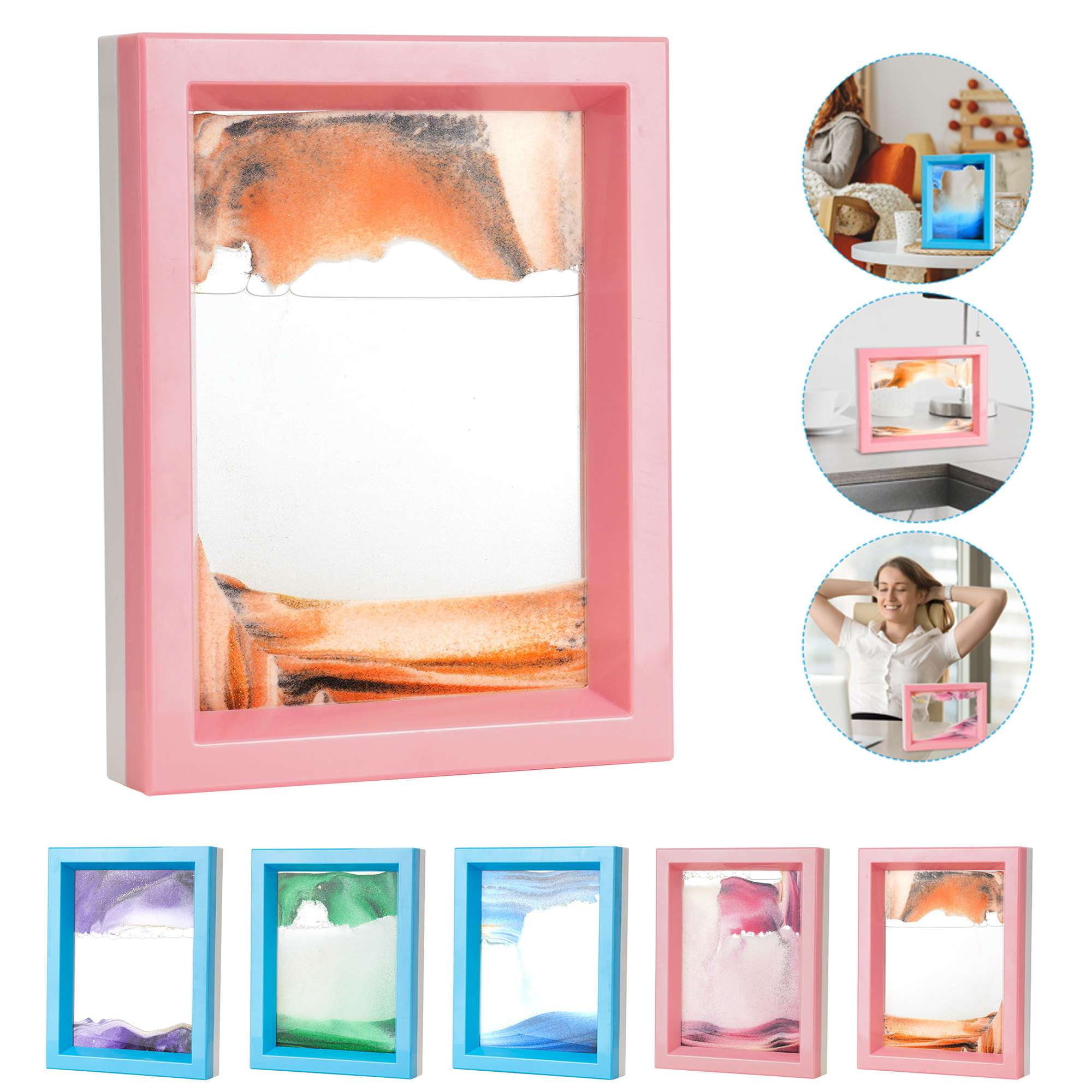 Luxtrada Moving Sand Art Liquid Motion Bubbler Flowing Sand Art Picture ...