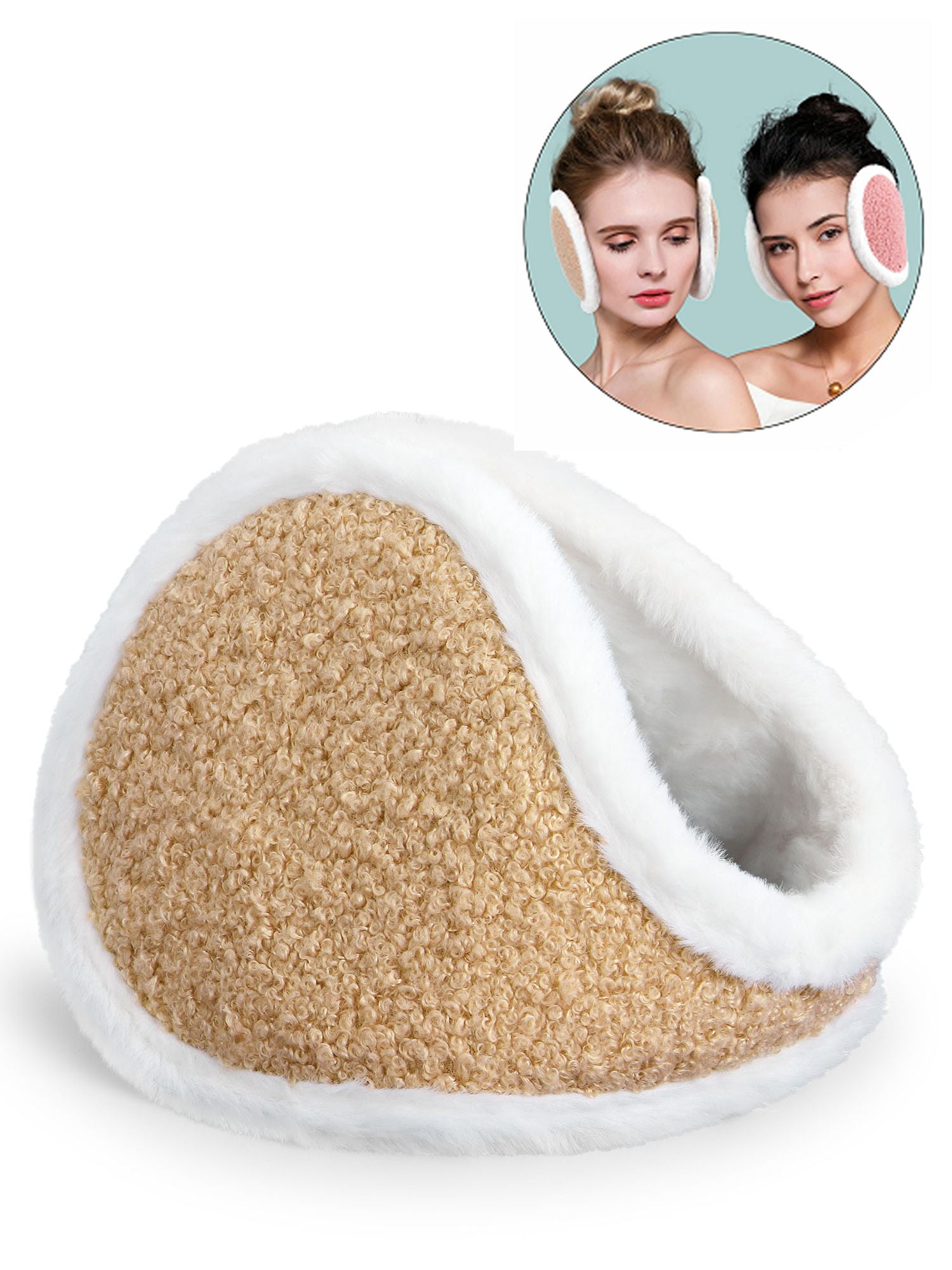 Luxtrada Plush Ear Muffs Winter Warm Ear Warmers for Cold Weather Plush ...