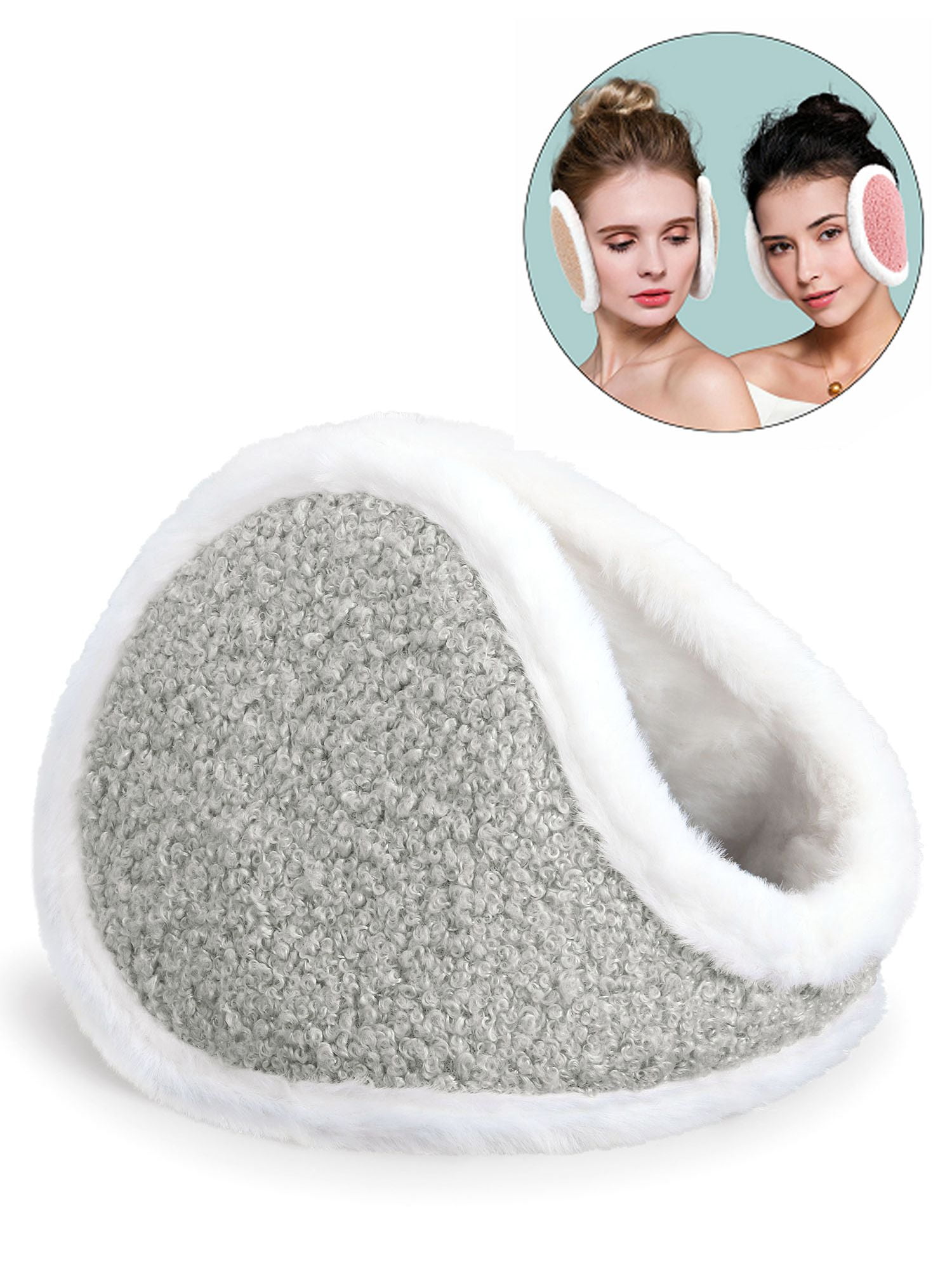 Luxtrada Plush Ear Muffs Winter Warm Ear Warmers for Cold Weather Plush ...