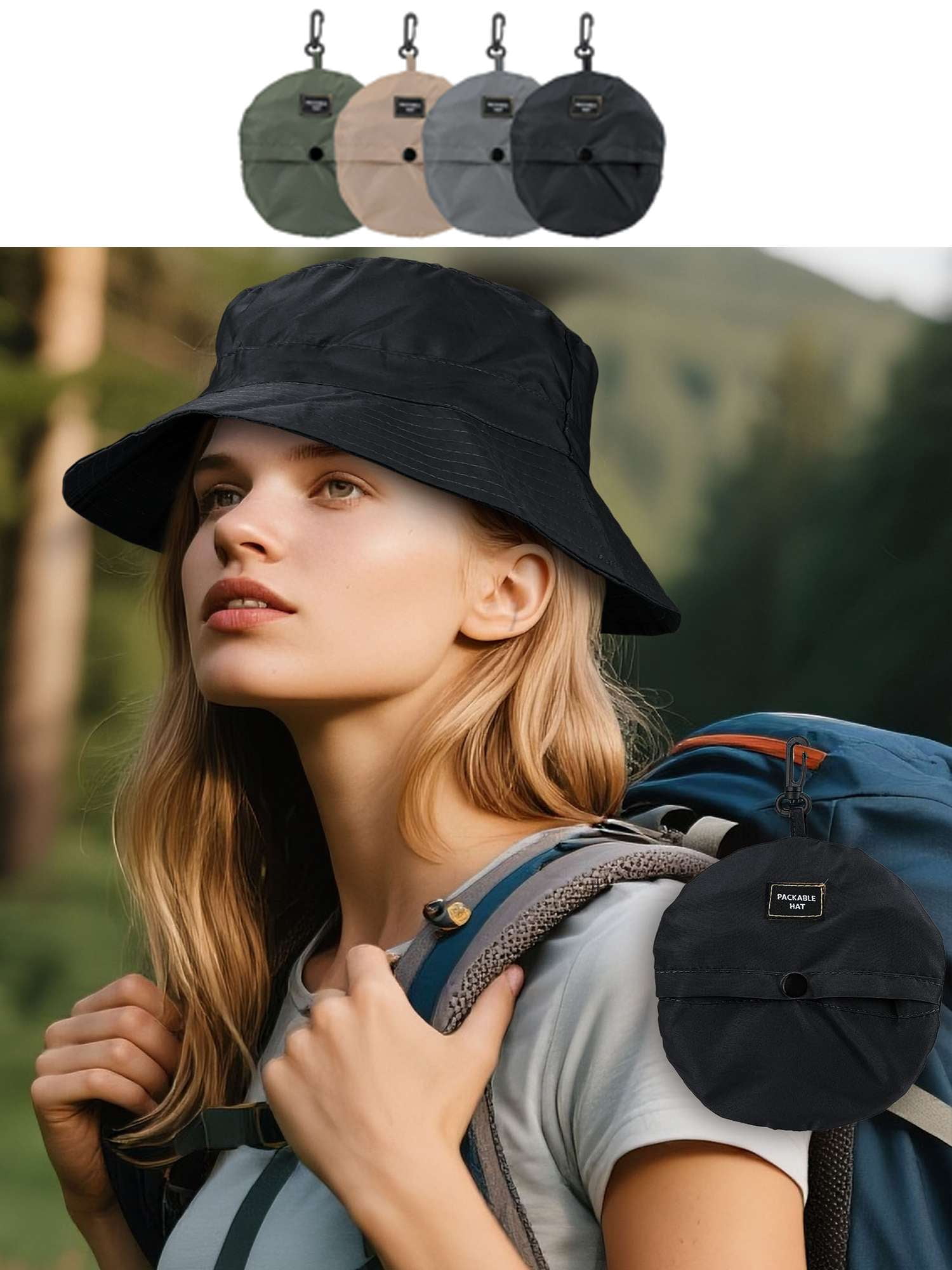 Luxtrada Quick Dry Waterproof Packable Bucket Hat for Women Men Outdoor ...