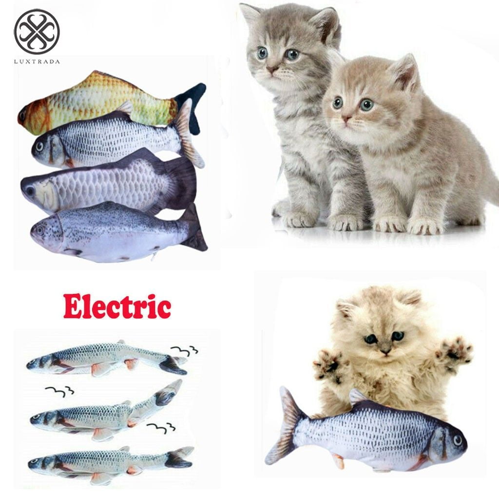 Luxtrada Realistic Electric Plush Simulation Fish Cat Stuffed Toy ...